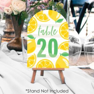 Big Dot of Happiness So Fresh - Lemon - Citrus Lemonade Party Double-Sided 5 x 7 inches Cards - Table Numbers - 1-20