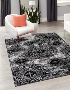 rugs.com monte carlo collection rug – 2' 2 x 3' black medium rug perfect for living rooms, large dining rooms, open floorplans