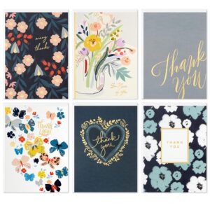 hallmark thank you cards assortment, foil hearts and flowers (48 thank you notes and envelopes)