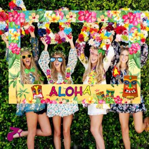 24 PCS Aloha Party Photo Booth Props Hawaiian Party Photo Booth Props Aloha Party Photo Booth Frame Aloha Party Supplies Aloha Baby Shower Decoration Aloha Bridal Shower