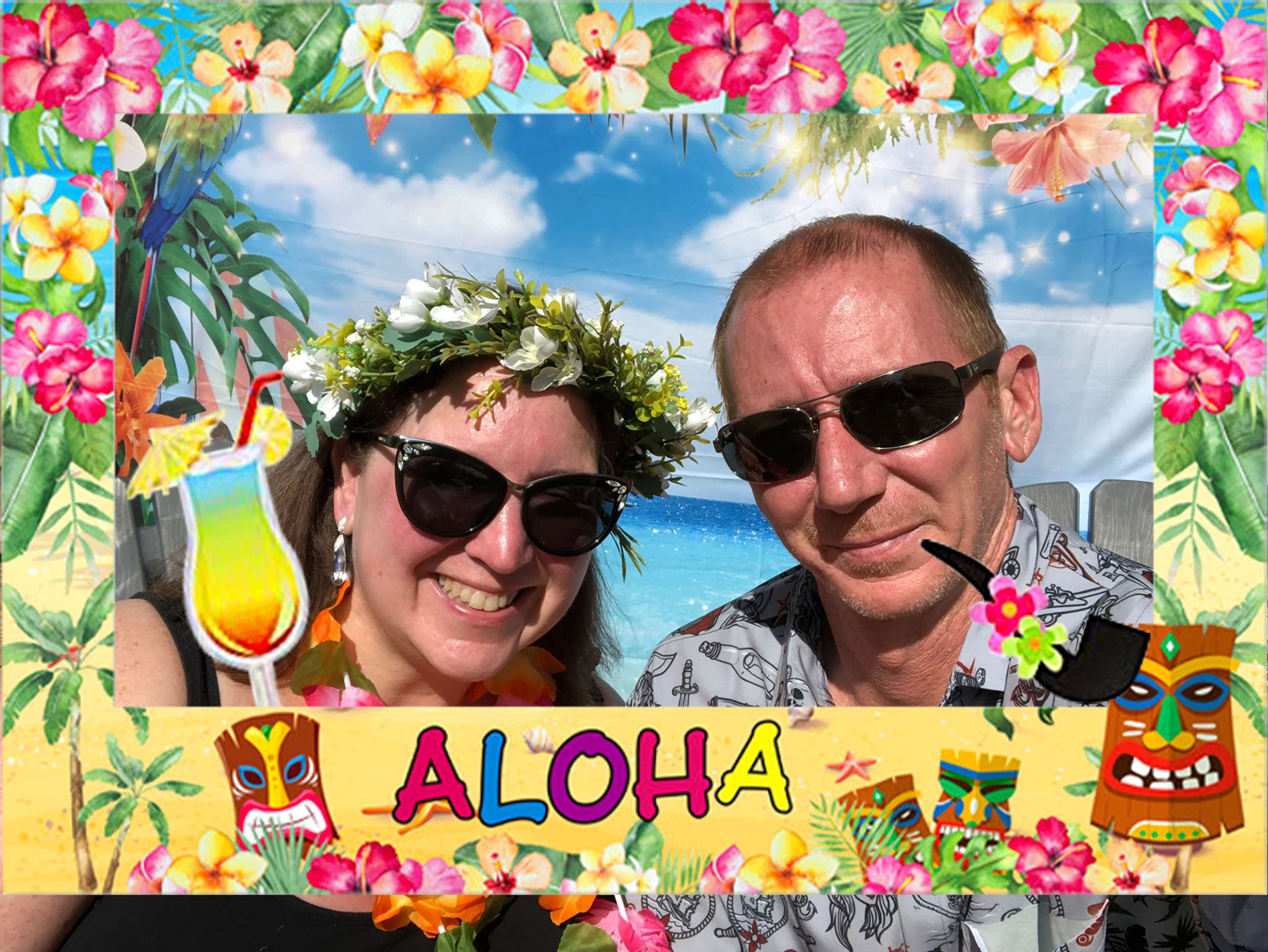 24 PCS Aloha Party Photo Booth Props Hawaiian Party Photo Booth Props Aloha Party Photo Booth Frame Aloha Party Supplies Aloha Baby Shower Decoration Aloha Bridal Shower