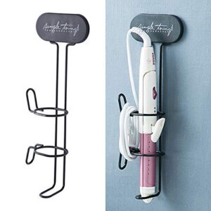 curling iron holder hair blow dryer holder wall mount, space saving hair curling flat iron tools organizer bracket, aluminum straighteners storage stand rack for bathroom (curling iron holder)