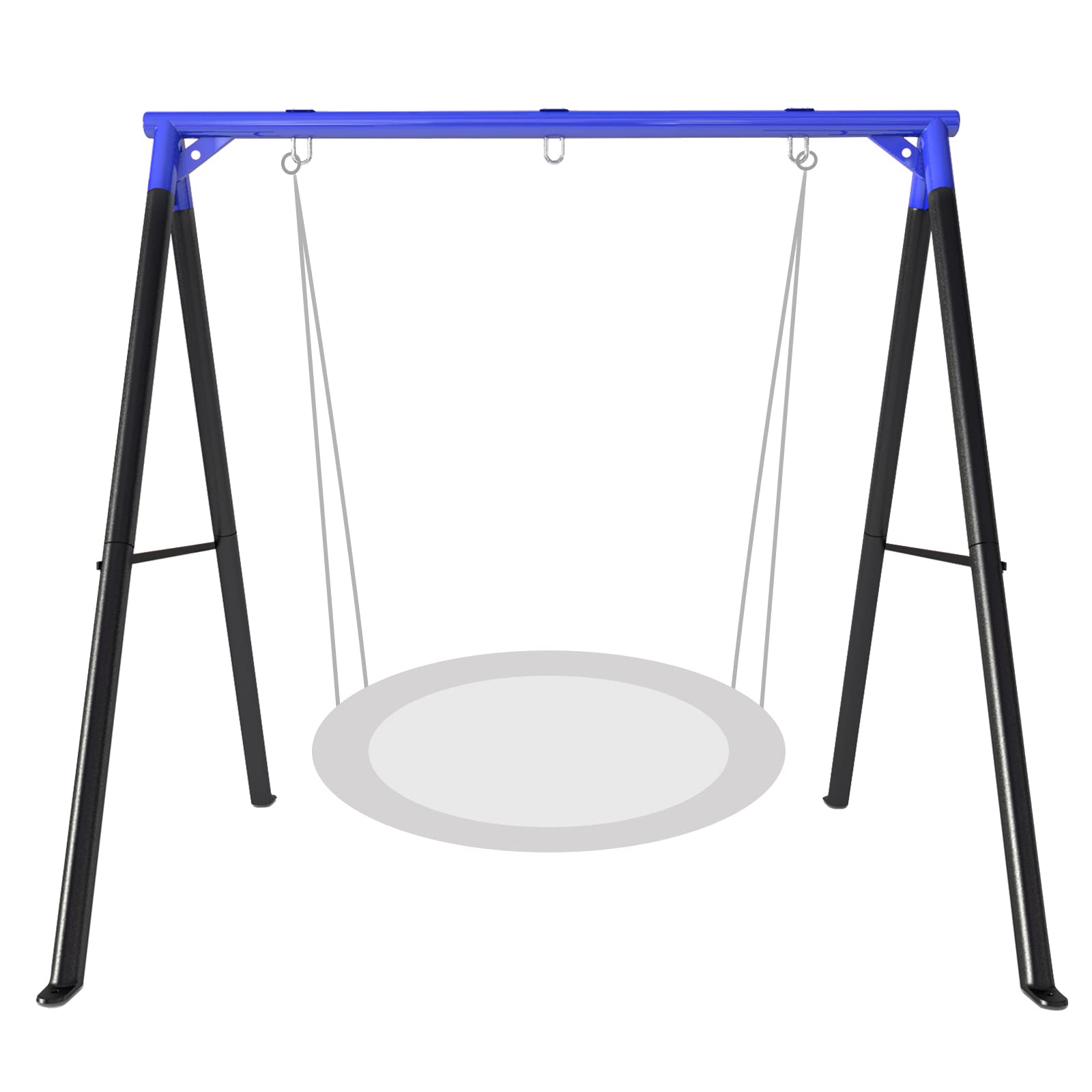 IKARE Upgraded Heavy Duty Metal Swing Frame with Ground Nails, Swing Stand for 440lbs Load Capacity, Fits for Most Swings, Great for Indoor and Outdoor Activities (Blue & Black)