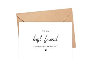 arezzaa wedding day card - best friend, bride, maid of honor, bridal party, 5 x 7 inches