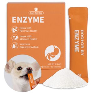 doctor by enzyme for dogs digestive enzyme supplements for dogs with protease, amylase, lipase - promotes digestion and improves nutrient absorption - 30 individually packaged (1 pack)