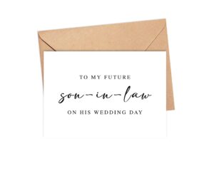 arezzaa to my future son-in-law on his wedding day card - card from mother of the bride - son in law gift - wedding day card for son in law, 5 x 7 inches