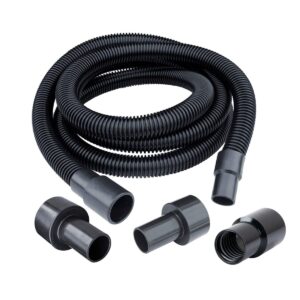 powertec 70347 10 ft. dust collection hose kit with 5 fittings for woodworking power tools home and wet/dry shop vacuums