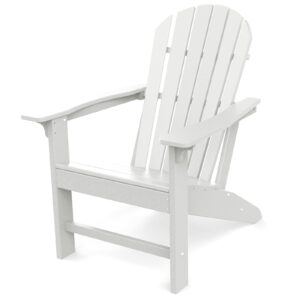 otsun adirondack chair, large lawn chairs with 350 lbs weight capacity, hdpe outdoor chairs weather resistant for patio, porch, garden, swimming pool, deck, white