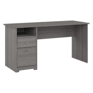 bush furniture cabot 60w computer desk with drawers in modern gray, workstation and file storage, desktop with organization solutions for home office