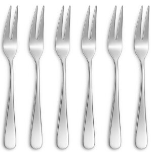 keawell premium 6-piece 5.7" louise fruit forks, 18/10 stainless steel, dishwasher safe