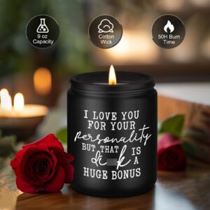 LEADO Candles for Men, Funny Gifts for Boyfriend, Valentines Day Gifts for Him, Husband Gifts - Naughty Anniversary, Christmas, Birthday Gifts Ideas for Boyfriend, Husband, Fiance, Blue Collar