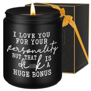 leado candles for men, funny gifts for boyfriend, valentines day gifts for him, husband gifts - naughty anniversary, christmas, birthday gifts ideas for boyfriend, husband, fiance, blue collar