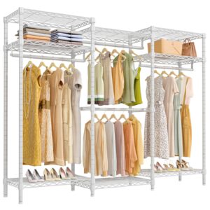 vipek v5i garment rack heavy duty clothes rack, freestanding closet wardrobe clothing rack, white