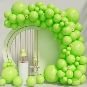 lime green balloons 100pcs green balloon garland arch kit 5/10/12/18 inch different sizes lime green matte latex balloon for birthday dinosaur baby shower decorations halloween balloon fruit green