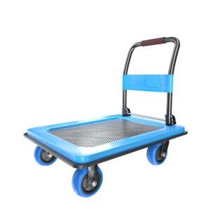 heavy duty platform truck, push cart furniture dolly with 1100lbs capacity and 5'' tpr 360 degree swivel wheels for loading and storage 36x24inch