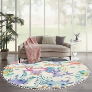 round rugs watercolor cute axolotl characters boho area rug linen and cotton carpet meditation rug washable hallway runner mat accent rug for bedroom nursery kids room 6ft