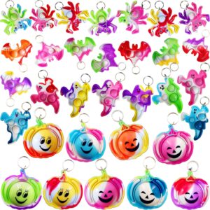 roaqua 30 packs bulk spider ghost pumpkin bat push fidget bubble mini pop fidget,small halloween party favors supplies and classroom student prizes gifts