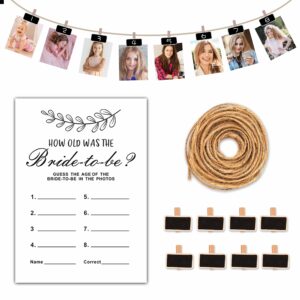 bridal shower games, how old was the bride to be bridal shower games for bridal shower bachelorette party, wedding engagement party, set of 30 game cards (b03)