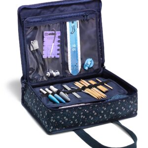 Prym Purpose, Navy Floral Project Organizer Bag, Blue