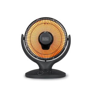 black+decker portable heater for rooms up to 161 sq. ft., oscillating space heater & heater for bedroom with overheat protection, small heater with timer & manual controls