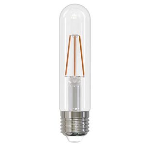 bulbrite item 776892 led filament bulb, 3000k, fully compatible dimming, bulb type t9, 5 watts, bulb base e26, 400 lumens, 120v, cri 90, soft white light, chandelier bulb with medium e26 base