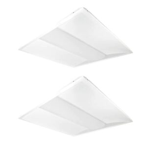 greenlightdepot led troffer light - 2' x 2' - 40w - 2 pack - dimmable - (ul + dlc 5.1)