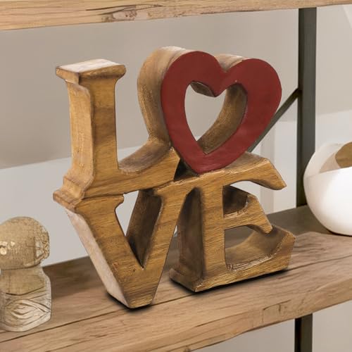 Decozen Handcrafted Solid Wood Sculpture from Daughter, Son, Husband - Ideal for Home, Mantel, Fireplace, and Foyer Decor - Tabletop Accent