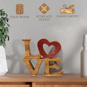 Decozen Handcrafted Solid Wood Sculpture from Daughter, Son, Husband - Ideal for Home, Mantel, Fireplace, and Foyer Decor - Tabletop Accent