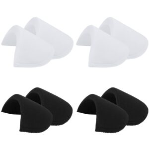 4 pairs covered set-in shoulder pads sewing foam pads sponge shoulder pad shoulder enhancer for women men blazer suit coat jacket clothes sewing accessories (2 black + 2 white)