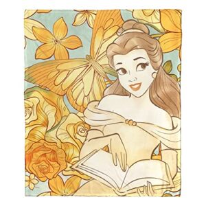 northwest beauty & the beast silk touch throw blanket, 50" x 60", floral fantasy belle