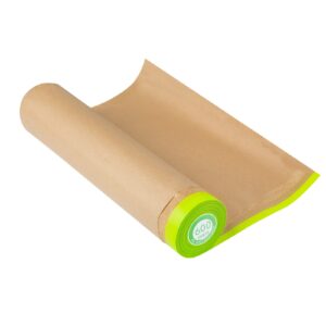 pre-taped masking paper for painting - 24 inch x 50 feet tape and drape painters paper, paint adhesive protective paper roll for covering skirting, frames, cars and auto body (1 roll)