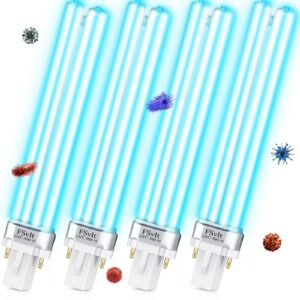 kittmip uv light bulbs 9 watt uv-c g23 2 pin base bulb replacement lamp air purifiers replace uv bulb compatible with uve9 cf400 cf500 uvcp-9 jup-01 303b 304b d200 r18 r18d r2000 (4 pieces)