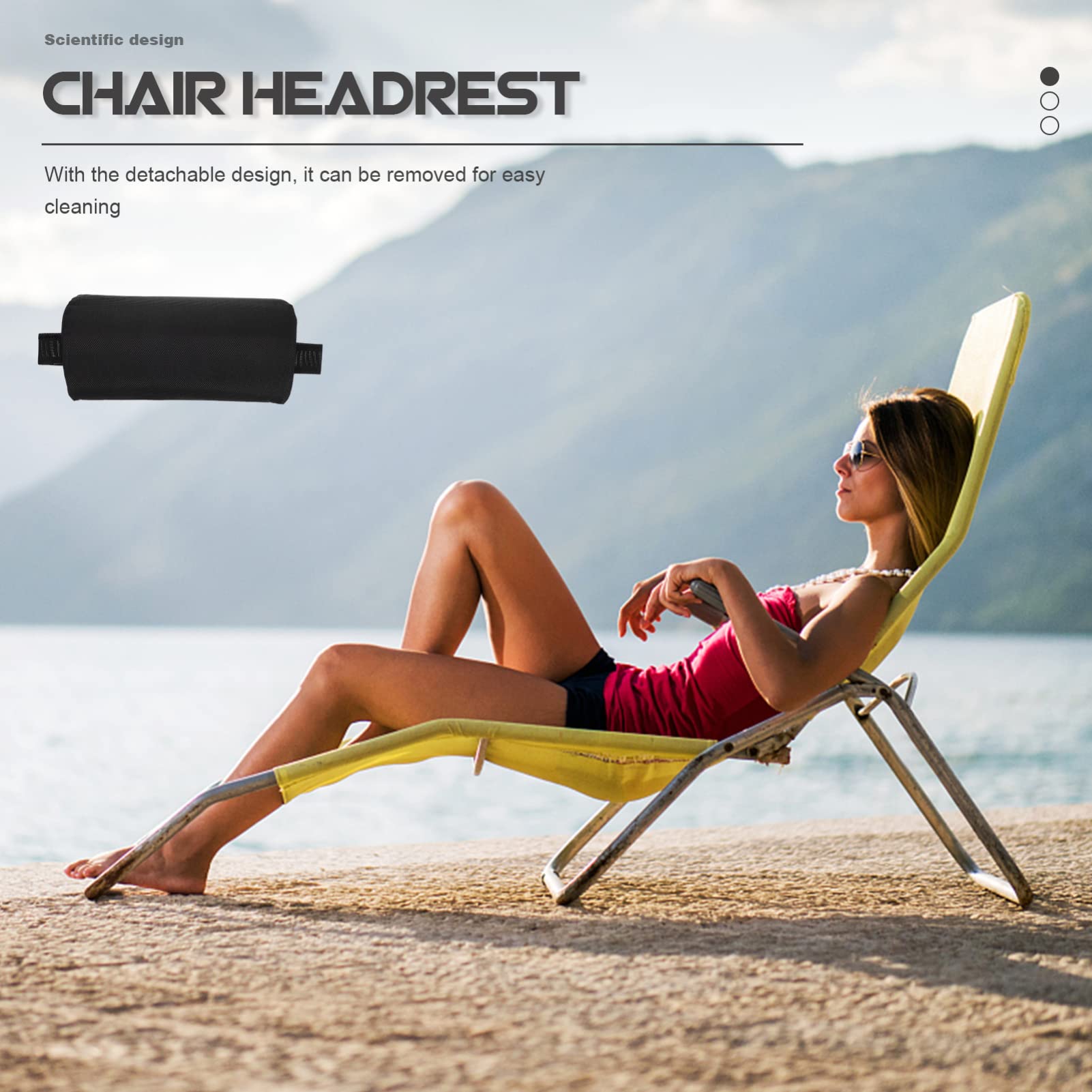 Car Accessories Beach Chair Headrest Recliner Pillow Foldable Beach Chair Rest Lounge Chairs Neck Support Chair Cushion Coffee Deck Chair Neck Pillow Outdoor Chairs