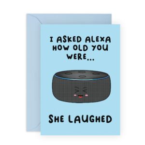 central 23 birthday cards for men - alexa birthday card - funny greeting cards for women - mom birthday card - 30th 40th 50th 60th gifts for dad - comes with fun stickers