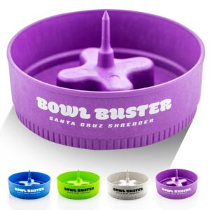 santa cruz bowl buster ashtray with protective cap - poker with sturdy & convenient design - four large bowl knock platforms, mess-free & heat resistant cleaning tool