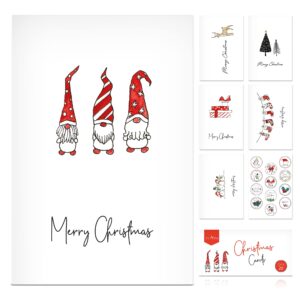 zicoto beautiful modern christmas cards set of 20 - incl. bulk envelopes, matching stickers and storage box - perfect to send warm holiday wishes to friends and family