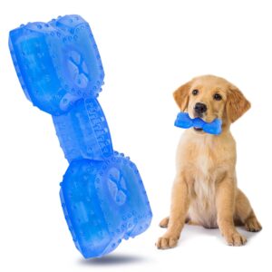 nwk pet teether cooling chew toy for dogs teething toy for puppies, fit with treats for more fun (chewing bone)