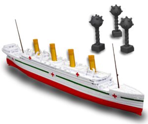 theroller3d hmhs britannic model ship with 3 pc seamines,1 ft long assembled titanic toys for kids, historically accurate titanic toy, titanic ship, titanic cake topper, titanic figurine, titanic boat