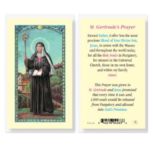 st. gertrude's prayer laminated holy cards, 25-count value pack