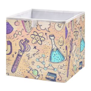 alaza foldable storage bins, science lab objects biology geology alchemy chemistry storage boxes decorative basket for bedroom nursery closet toys books