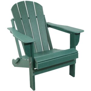 sunnydaze folding all-weather adirondack chair - for patio or yard - 300-pound capacity - 34.5-inch - green