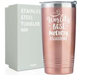 onebttl medical assistant gifts for wowen, gifts for medical assistant on medical assistant week, birthday and christmas, 20oz insulated stainless steel tumbler - world's best medical assistant