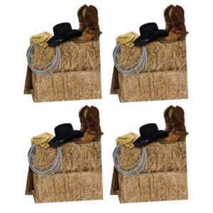 beistle 3-d western centerpieces, 9.5" tall, set of 4 - desert-themed table decoration, cowboy old wild west birthday parties