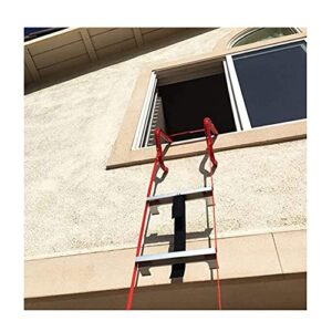 zfmnoyev fire escape ladder, emergency escape ladder retractable fire escape ladder 2 story homes with anti-slip rungs for adults emergency window exit (color : red, size : 4m)