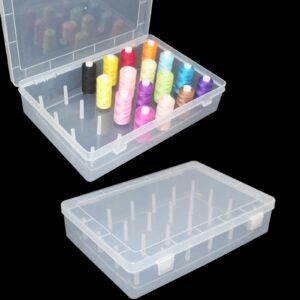 24 spools thread holder organizer clear sewing storage box embroidery thread organizer for 24 spools home embroidery quilting and sewing threads