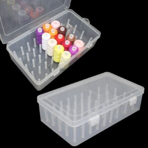 42 spools thread holder organizer clear sewing storage box embroidery thread organizer for 42 spools home embroidery quilting and sewing threads