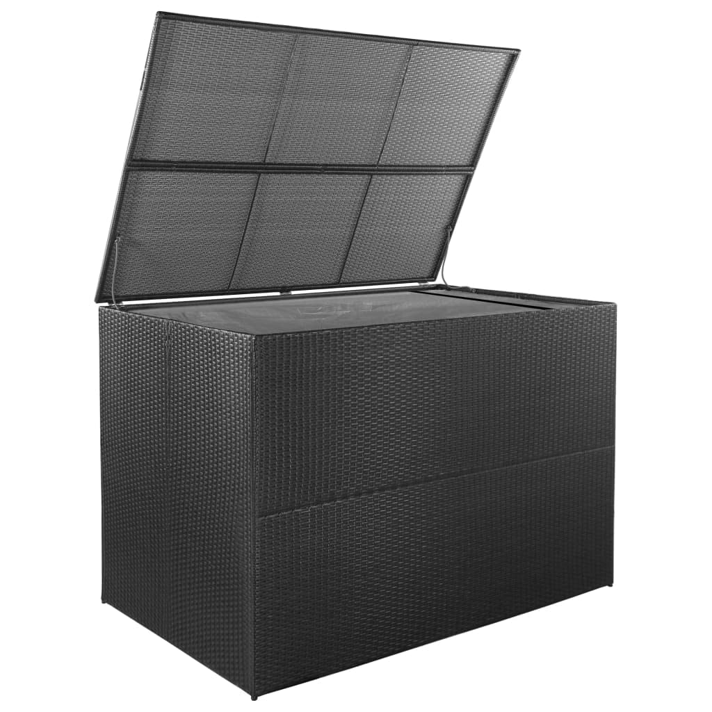 YEZIYIYFOB 400 gal Outdoor Storage Box Large Deck Box Taupe Black Rattan Patio Storage Box Garden Storage Suncast Chest Container Poly Cabinet for Lawn Backyard 59"x39.4"x39.4" Black NOT WATERPROOF