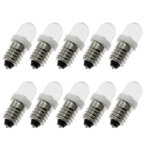 10pcs 0.2w 6v e10 mini led bulb, miniature screw base light bulbs led indicator for home experiment circuit electrical test accessories