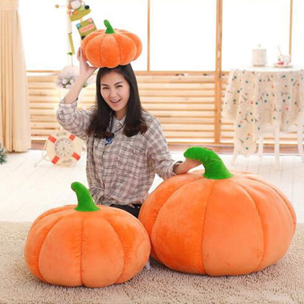 Pumpkin Pillow Halloween,Stuffed Pumpkin Fluffy Pumpkin Plush Toy,Durable Thanksgiving Pumpkins Decorative Sofa Cushion Couch Throw Pillow Soft Pumpkin Toys Kids Gifts for Home Decoration (B/16")