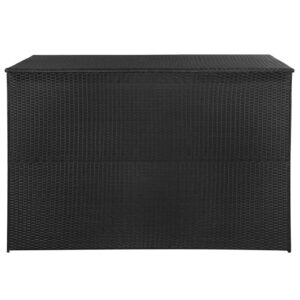 YEZIYIYFOB 400 gal Outdoor Storage Box Large Deck Box Taupe Black Rattan Patio Storage Box Garden Storage Suncast Chest Container Poly Cabinet for Lawn Backyard 59"x39.4"x39.4" Black NOT WATERPROOF